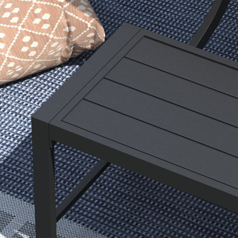 Latitude Run® Patio Dining Set with Rectangular Dining Table and Benches | Wayfair